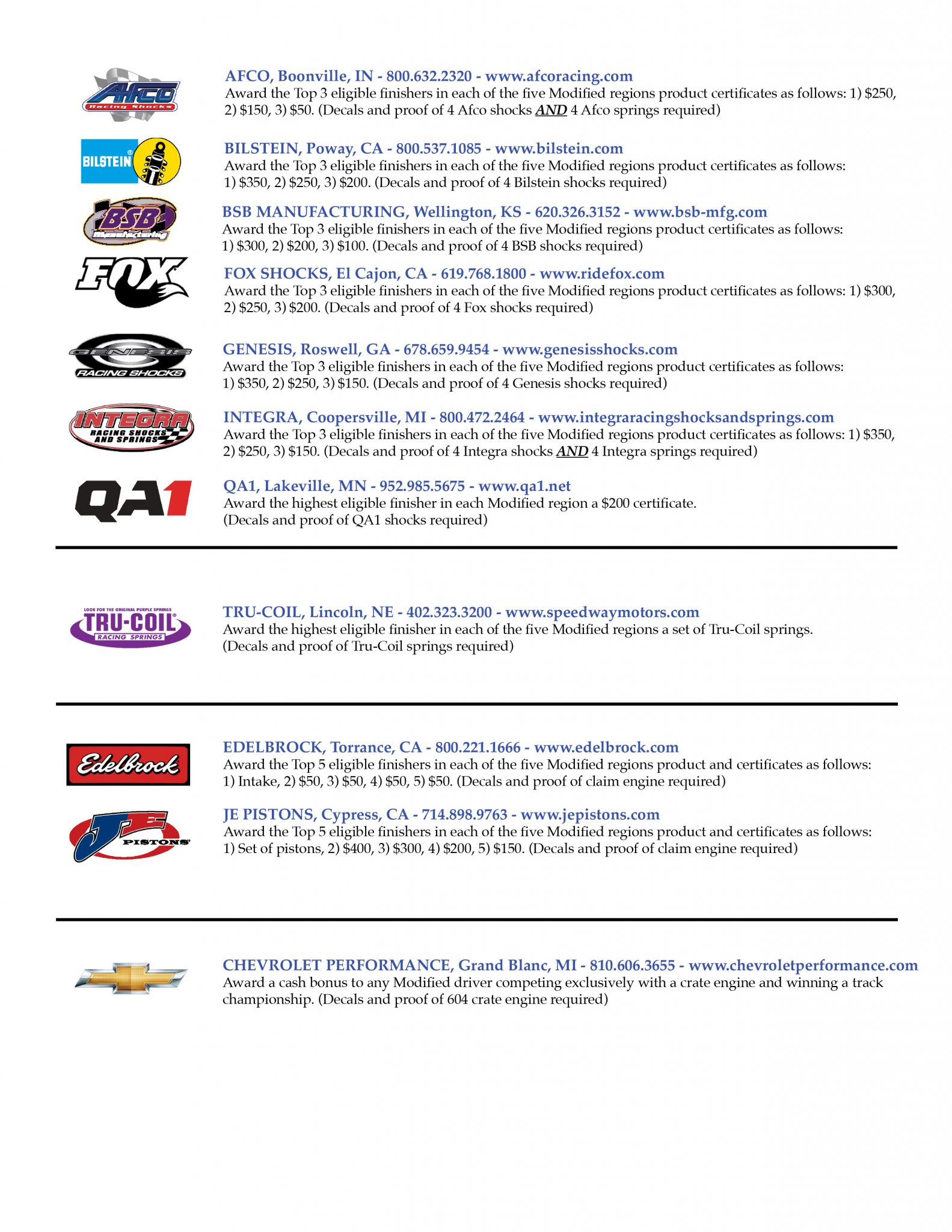Modified Contingencies - IMCA - International Motor Contest Association