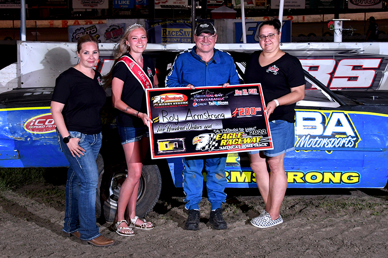 Former track champ Armstrong returns, takes Hobby Stock checkers at ...