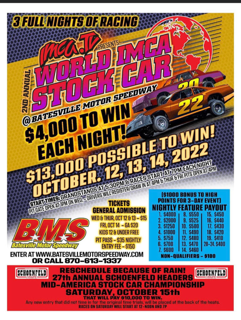 IMCA Sunoco Stock Cars Batesville bound for Oct. 12-15 World ...