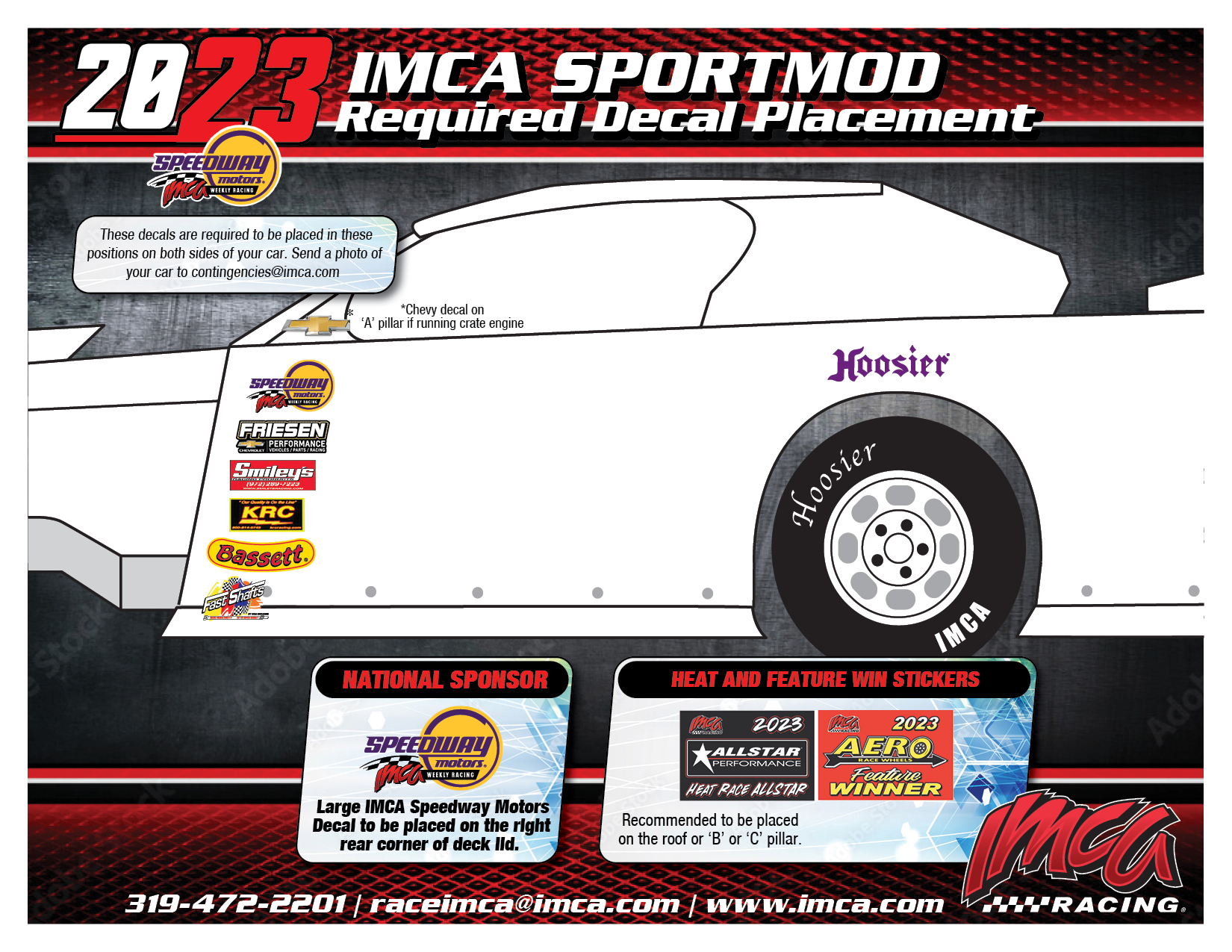 SportMod Decal Placement - IMCA - International Motor Contest Association