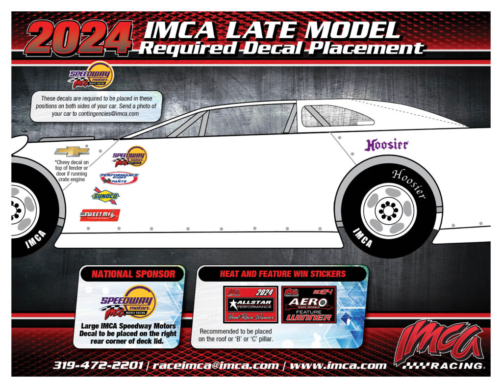 Late Model Decal Placement - IMCA - International Motor Contest Association