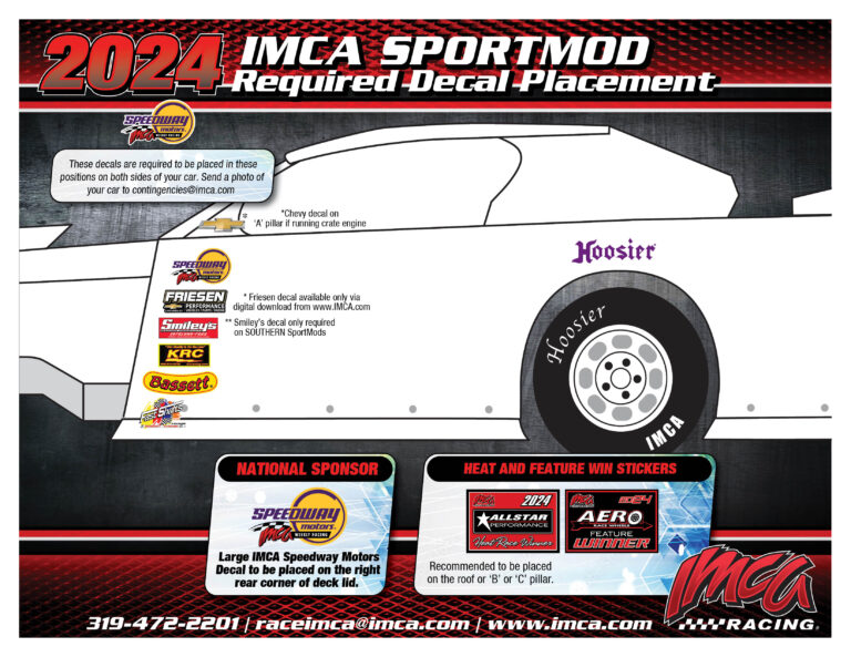 SportMod Decal Placement - IMCA - International Motor Contest Association