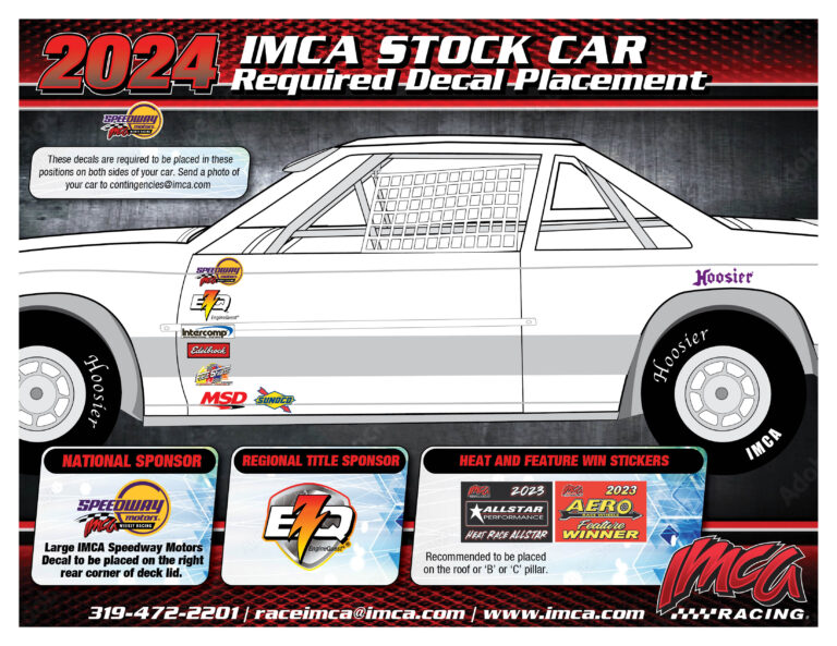 Stock Car Decal Placement - IMCA - International Motor Contest Association