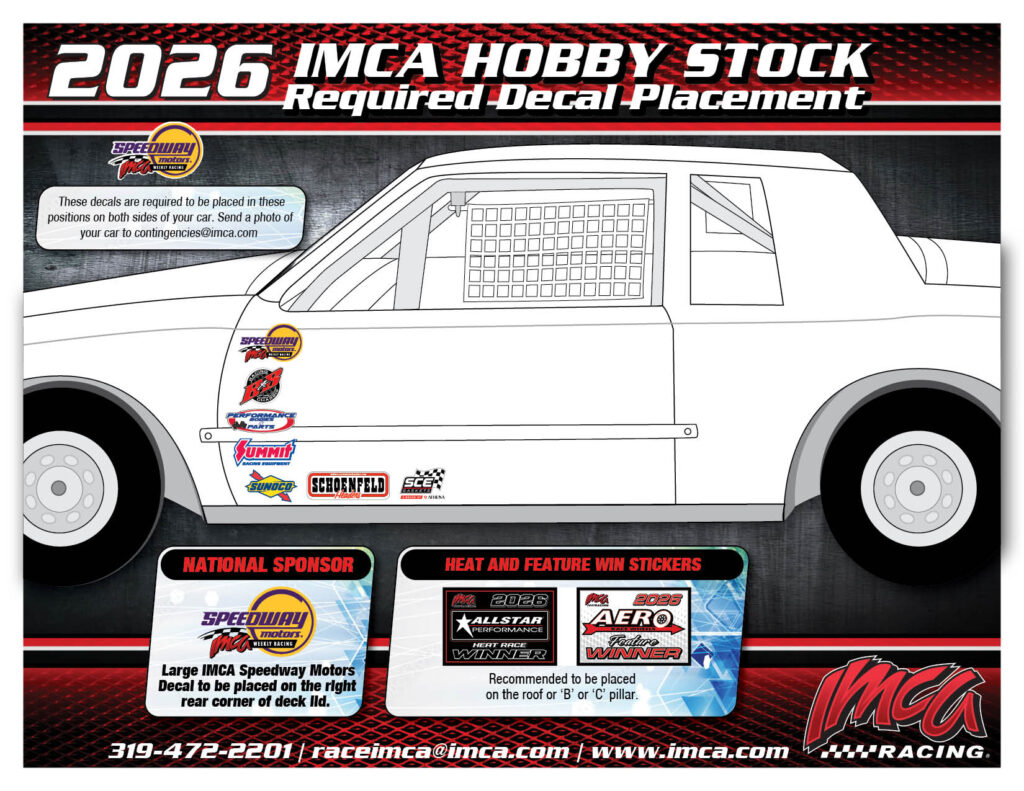 Hobby Stock Decal Placement - IMCA - International Motor Contest ...