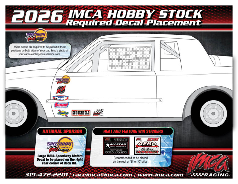 Hobby Stock Decal Placement - IMCA - International Motor Contest ...